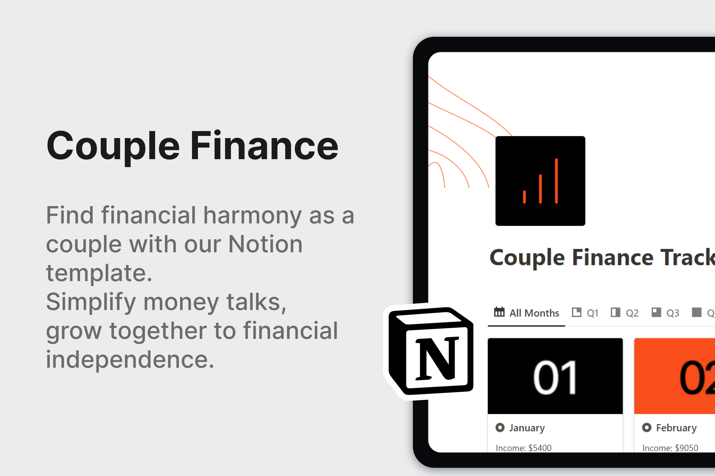 Couple finance tracker for Notion | lujo